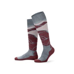 Tchibo - Skisocken - Unisex - Gr. 35-38 - bordeaux/gestreift