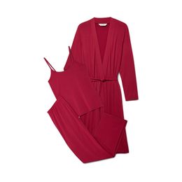 Tchibo - 3-teiliges Pyjama-Set - Damen - Gr. M - dunkelrot