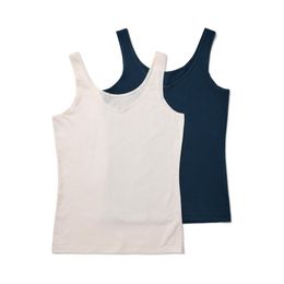 Tchibo - 2 Wende-Hemdchen - Damen - Gr. S - dunkelblau