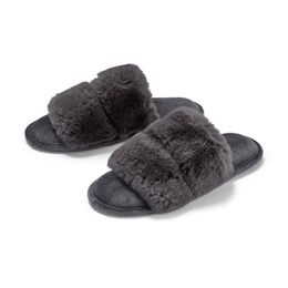 Tchibo - Pl&uuml;sch-Hausschuh - Damen - Gr. 40-41 - grau