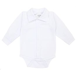 Body TUPTAM "Body Baby Jungen Langarm Kurzarm Body mit Kragen", Jungen, Gr. 68, N-Gr, wei&szlig;, Obermaterial: 100% Baumwolle CO., Bodys Body