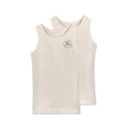 Tchibo - 2 Feinripp-Unterhemden - M&auml;dchen - Gr. 122/128 - creme