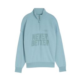 Tom Tailor Kinder-Oversized-Troyer mit Print - Jungen - Gr. 140 - blau-gr&uuml;n