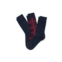 Tchibo - 3 Paar Socken - Herren - Gr. 44-46 - dunkelblau/kariert