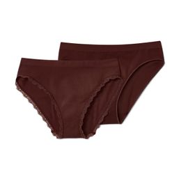 Tchibo - 2 Seamless-Slips - Damen - Gr. M - braun