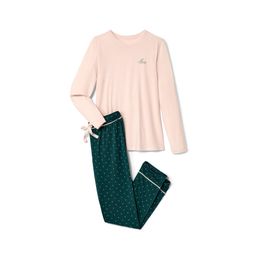 Tchibo - Pyjama - Damen - Gr. XL - dunkelgr&uuml;n/gepunktet