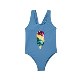 Tchibo - Kinder-Badeanzug mit Wendepailletten - Baby - Gr. 86/92 - blau