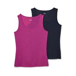 Tchibo - 2 Tanktops mit Merinowolle - Damen - Gr. XS - pink