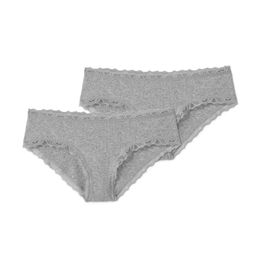 Tchibo - 2 Pantys aus Rippe - Damen - Gr. XL - grau