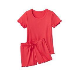 Tchibo - Shorty-Pyjama aus Rippe - Damen - Gr. M - rot