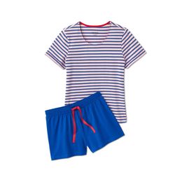Tchibo - Shorty-Pyjama - Damen - Gr. S - wei&szlig;/gestreift
