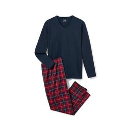 Tchibo - Pyjama - Herren - Gr. XL - wei&szlig;/kariert