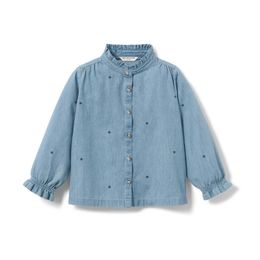 Tchibo - Kinder-Chambray-Bluse - M&auml;dchen - Gr. 110/116 - blau