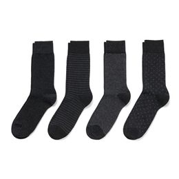 Tchibo - 4 Paar Socken - Herren - Gr. 41-43 - anthrazit/gestreift