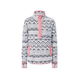 Tchibo - Fleecepullover mit Knopfleiste - Damen - Gr. M - dunkelgrau/print