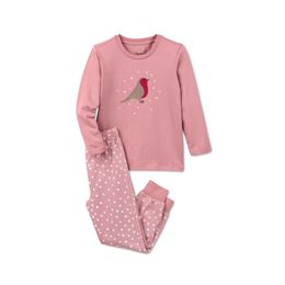 Tchibo - Glow-in-the-dark-Pyjama mit Bio-Baumwolle - M&auml;dchen - Gr. 98/104 - wei&szlig;/print