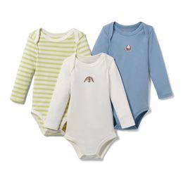 Tchibo - 3 Baby-Langarmbodys - Baby - Gr. 50/56 - hellblau/print