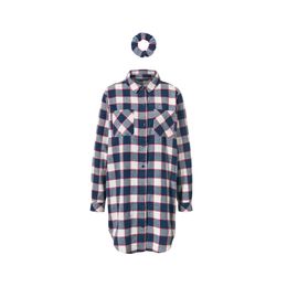 Tchibo - Flanell-Nachthemd - Damen - Gr. S - wei&szlig;/kariert