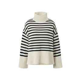 Tchibo - Strickpullover mit Wolle - Damen - Gr. M - creme/gestreift