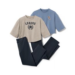 Tchibo - 2 Jersey-Pyjamas - Gr. 134/140 - dunkelblau