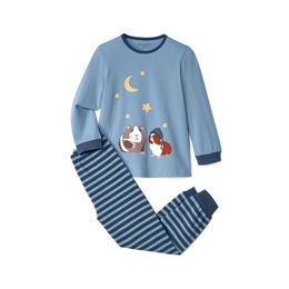 Tchibo - Kleinkind-Pyjama - Kinder - Gr. 98/104 - blau/print