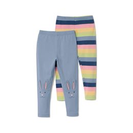 Tchibo - 2 Kleinkind-Leggings - M&auml;dchen - Gr. 98/104 - hellblau