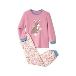 Tchibo - Kleinkind-Pyjama - M&auml;dchen - Gr. 122/128 - hellblau/print