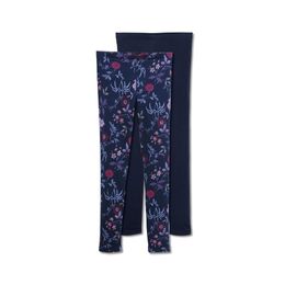 Tchibo - 2 Leggings - M&auml;dchen - Gr. 158/164 - dunkelblau/gebl&uuml;mt