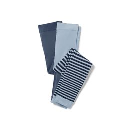 Tchibo - 2 Kinder-Feinstrumpf-Leggings - M&auml;dchen - Gr. 110/116 - blau/gestreift