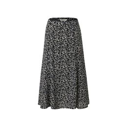 Tchibo - Floraler Midi-Rock - Damen - Gr. 48 - schwarz/gebl&uuml;mt