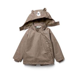 Tchibo - Kinder-Thermo-Regenjacke mit Fleecefutter - Kinder - Gr. 98/104 - hellbraun/print