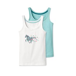 Tchibo - 2 Jersey-Tanktops - M&auml;dchen - Gr. 158/164 - wei&szlig;