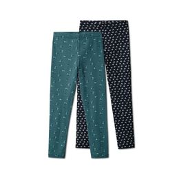Tchibo - 2 Leggings - M&auml;dchen - Gr. 170/176 - dunkelblau/print