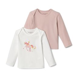 Tchibo - 2 Baby-Rippshirts - Baby - Gr. 86/92 - wei&szlig;