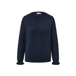 Tchibo - Feinstrickpullover mit R&uuml;schendetail - Damen - Gr. S - dunkelblau