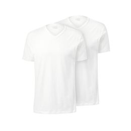 Tchibo - 2 T-Shirts mit V-Ausschnitt - Herren - Gr. L - wei&szlig;
