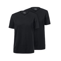 Tchibo - 2 T-Shirts mit V-Ausschnitt - Herren - Gr. L - schwarz