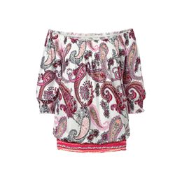 Tchibo - Off-Shoulder-Shirt - Damen - Gr. L - wei&szlig;/paisley