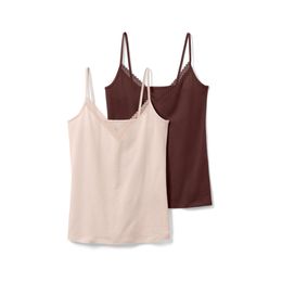Tchibo - 2 Hemdchen - Damen - Gr. S - creme