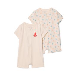 Tchibo - 2 kurze Baby-Pyjamas - Baby - Gr. 86/92 - creme/print