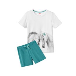 Tchibo - Baumwoll-Pyjama - M&auml;dchen - Gr. 170/176 - dunkelblau/gestreift