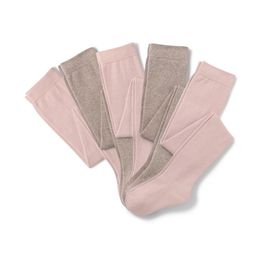 Tchibo - 5 Baumwoll-Strumpfhosen - Gr. 98/104 - rosa/gestreift