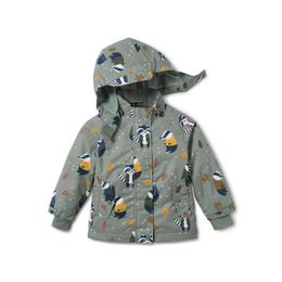 Tchibo - Thermo-Regenjacke mit Dachsprint - Kinder - Gr. 98/104 - grau/print