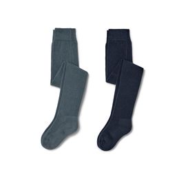Tchibo - 2 Kinder-Strumpfhosen - Gr. 122/128 - dunkelblau