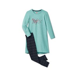 Tchibo - Jersey-Nachthemd mit Leggings - M&auml;dchen - Gr. 146/152 - dunkelblau/print