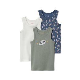 Tchibo - 3 Kinder-Unterhemden - Jungen - Gr. 98/104 - blau