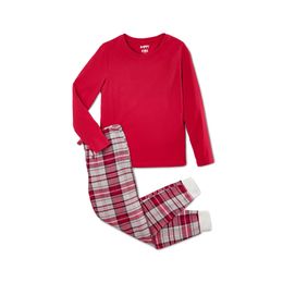 Tchibo - Pyjama - M&auml;dchen - Gr. 122/128 - wei&szlig;/kariert