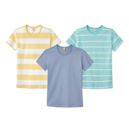 Tchibo - 3 T-Shirts aus Bio-Baumwolle - Jungen - Gr. 110/116 - t&uuml;rkis/print