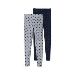 Tchibo - 2 Leggings - M&auml;dchen - Gr. 122/128 - dunkelblau/print