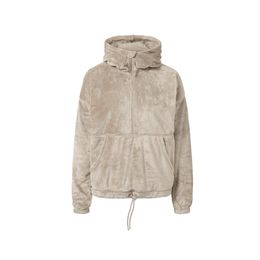 Tchibo - Teddypl&uuml;sch-Half-Zip-Pullover - Damen - Gr. S - grau-beige